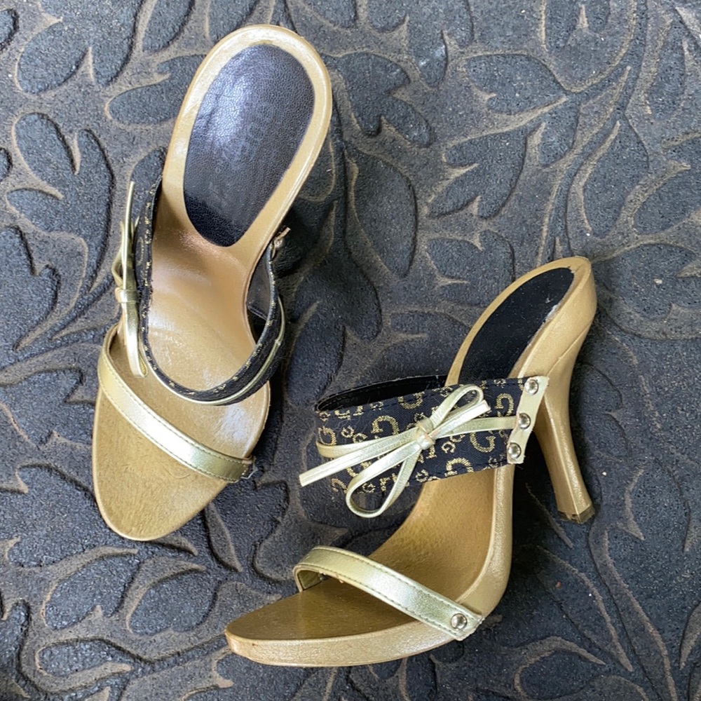 Guess Monogram Slide High Heel Shoes Sandal - Gem